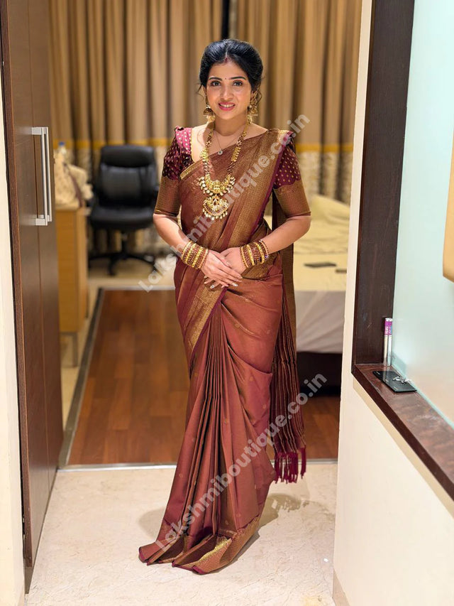Premium Kanchi Gold Zari – Lakshmi Boutique